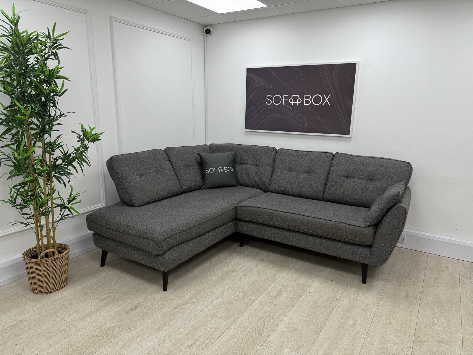 DFS Zinc French Connection Corner Sofa In Grey – Sofa Box
