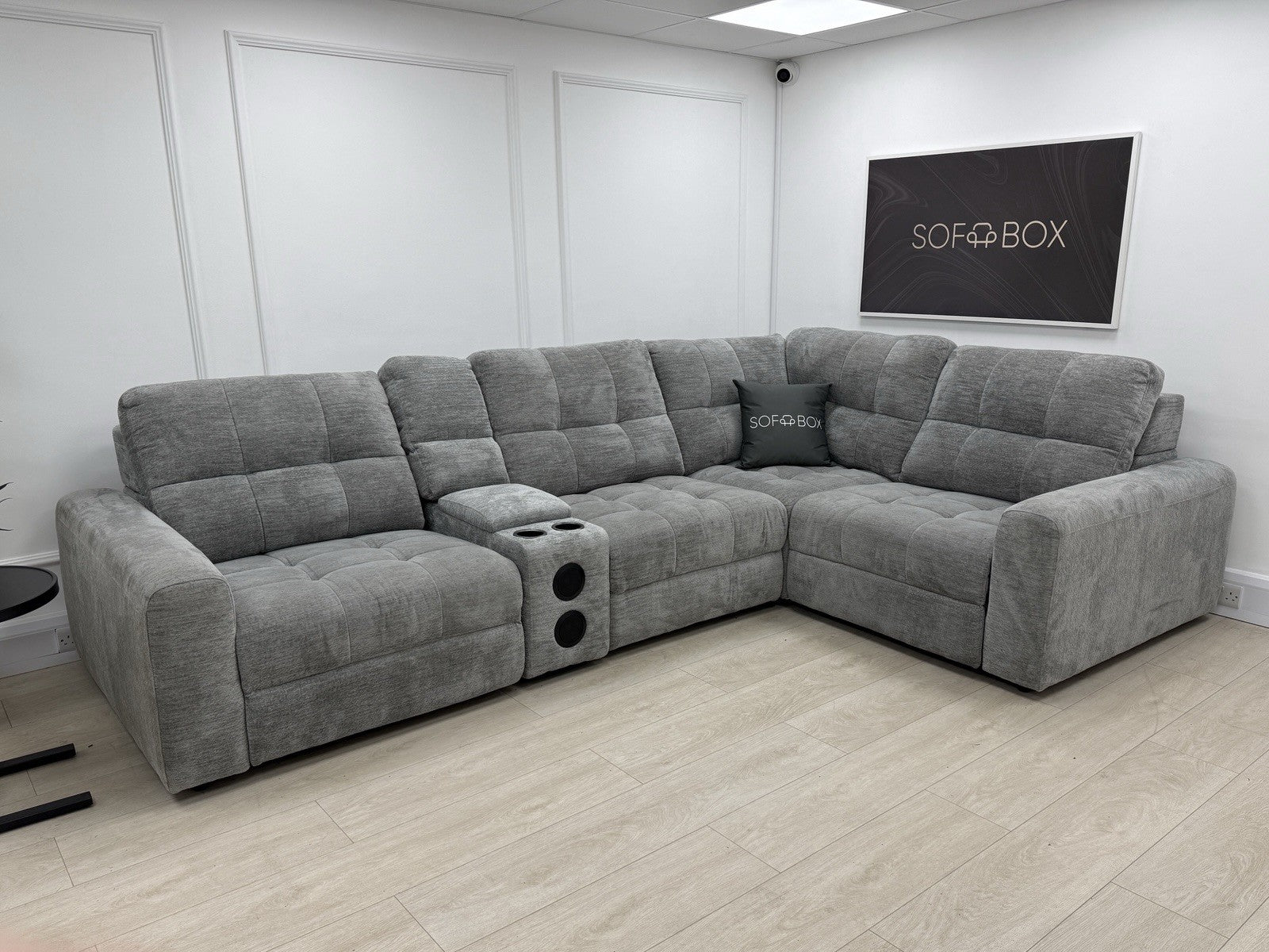 DFS Steller Motion Recliner Corner Sofa In Grey Mist – Sofa Box