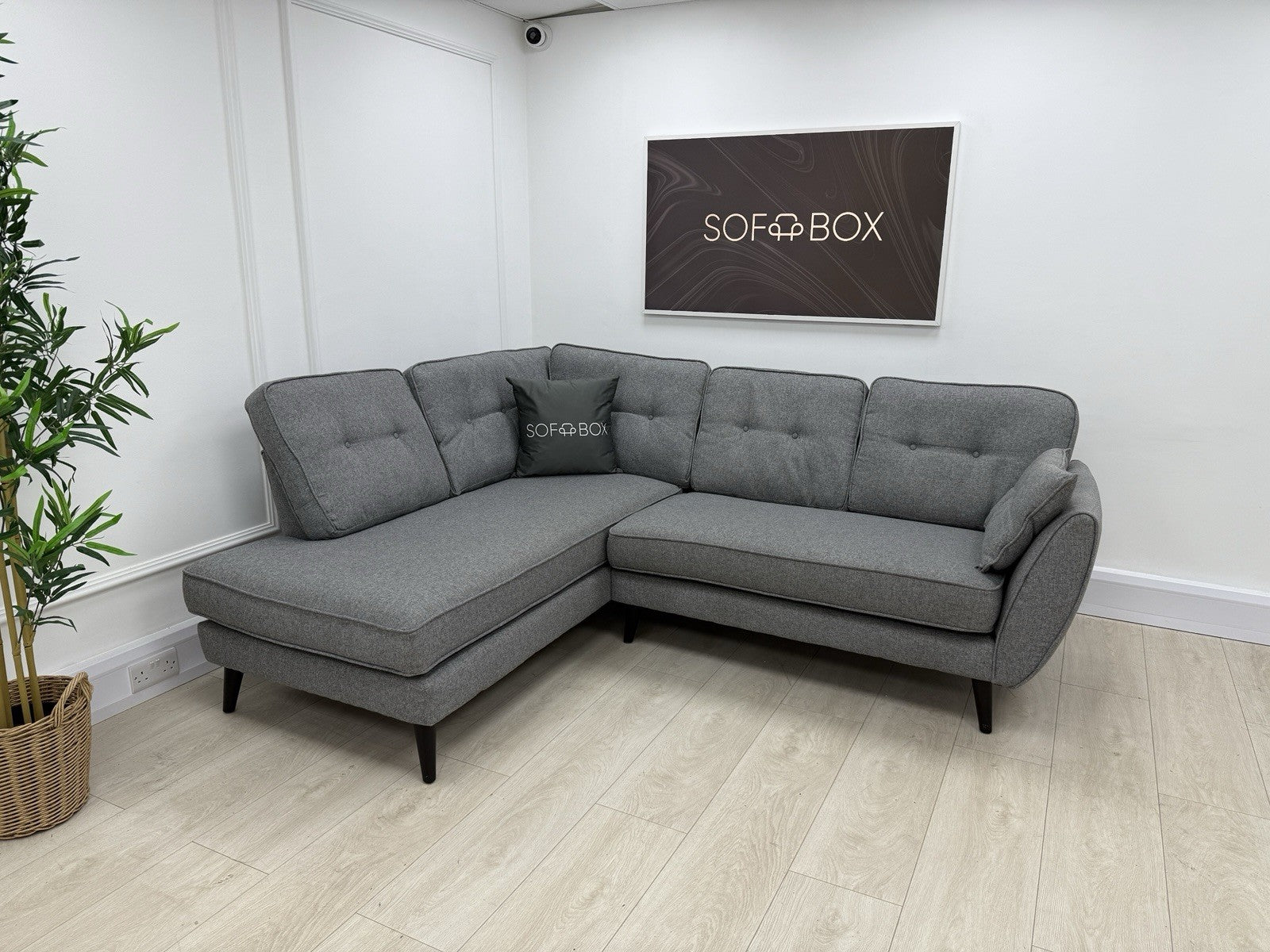 DFS Zinc French Connection Corner Sofa In Grey – Sofa Box