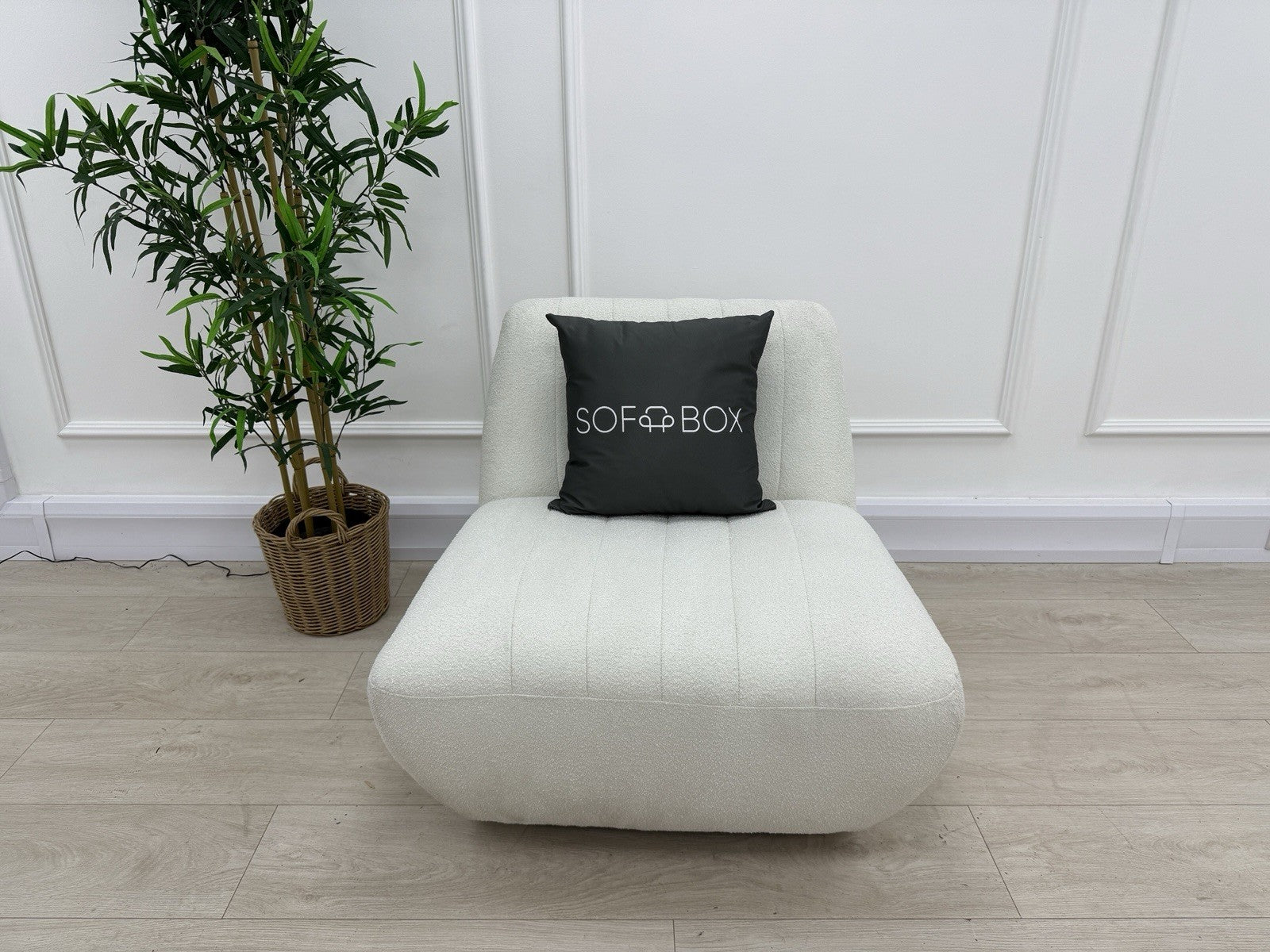 DFS Calix Accent Chair In Ivory Boucle Fabric – Sofa Box