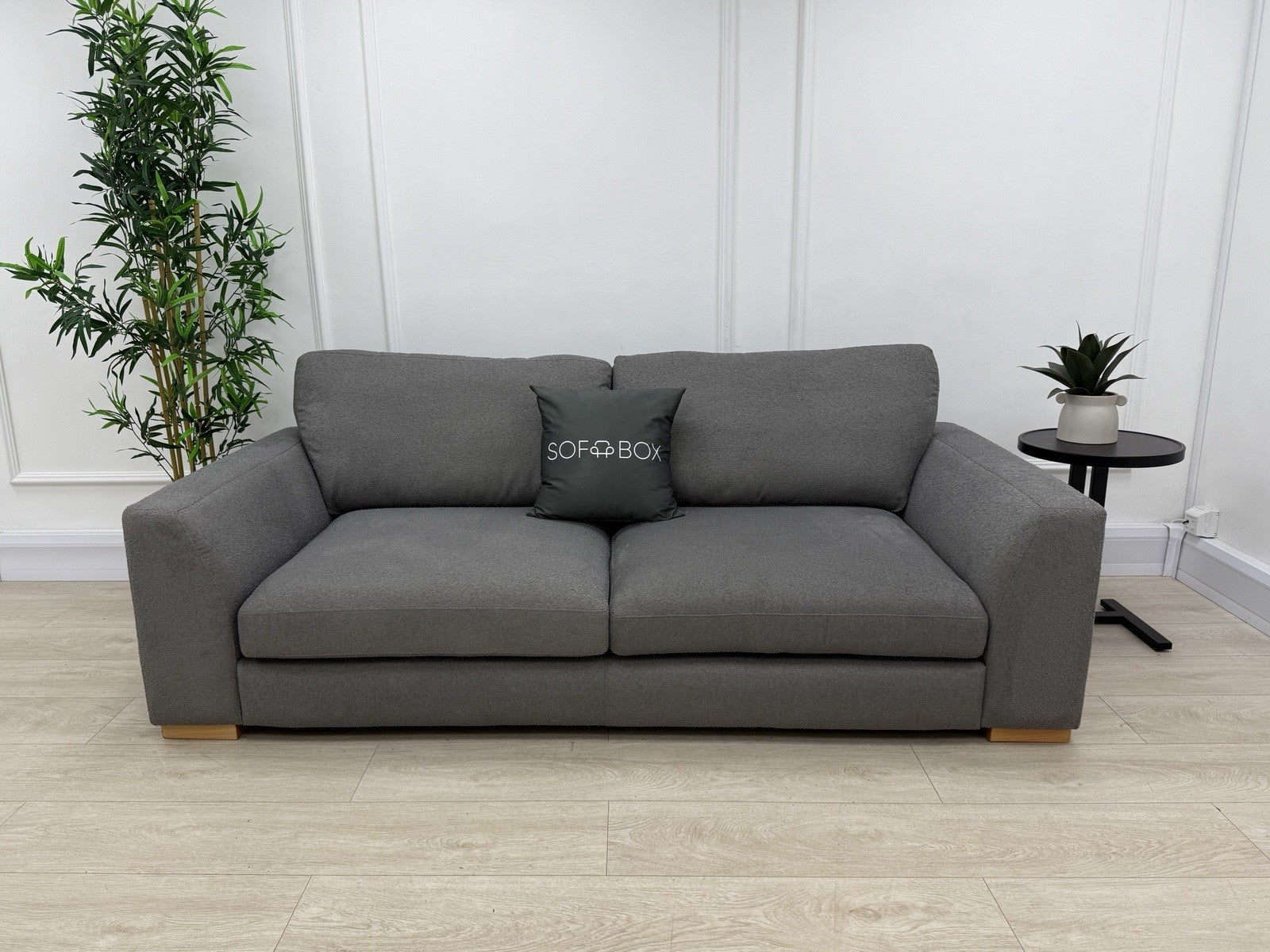 DFS Calix 3 Seater Sofa In Grey Bouclé Fabric – Sofa Box
